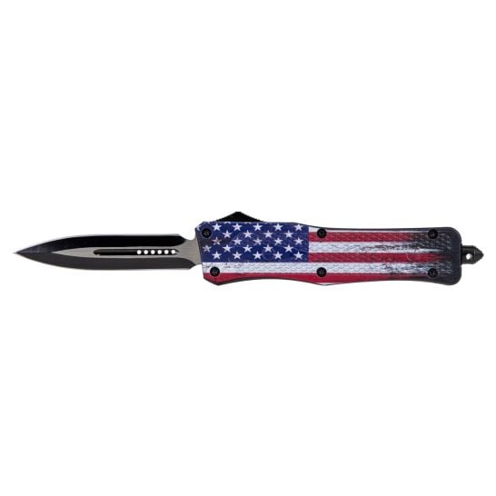 Master Cutlery American Flag RWB Spear Point OTF Knife, RWB - KN-8110AF ...