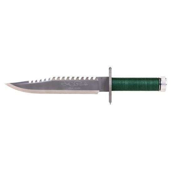 Rambo Knives First Blood Fixed Blade Sawback Knife, Green - RB9423 ...