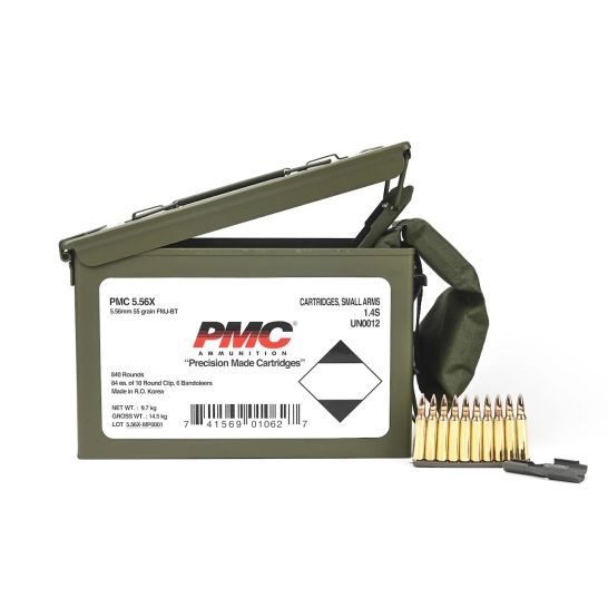PMC X-Tac 5.56 NATO 55gr FMJBT 840rds w/ Bandoleer in M2A1 Ammo Can - 5 ...