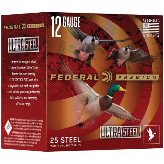 Federal Premium Ultra Steel 12 Gauge 3" BB/#2 1-1/4 oz 25rds Shotshell ...