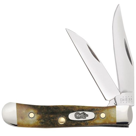 Case Genuine India Stag Tiny Trapper Folding Knife Clip Point/Spey ...