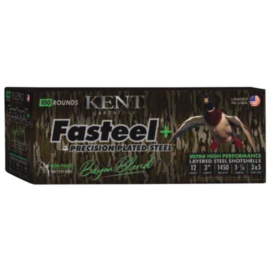 Kent Cartridge Fasteel + Precision Steel 12 Gauge 3" #3/#5 1-1/4 oz ...