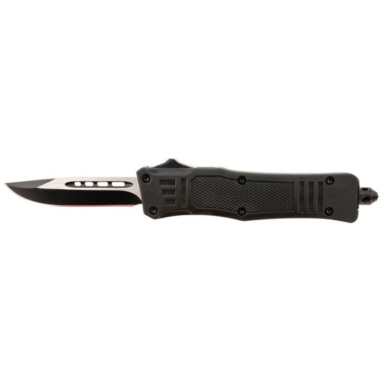Steel River Spartan Mini Folding/OTF Knife Drop Point Black Plain Edge ...