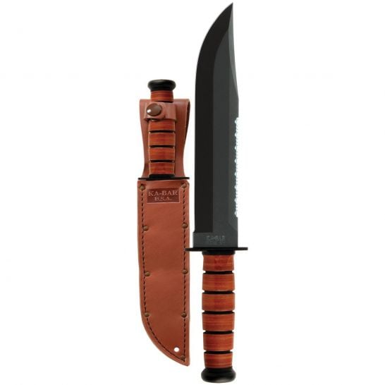 KA-BAR Big Brother Clip Point Fixed Blade Knife, 9.375", Brown - 2217 | Palmetto State Armory