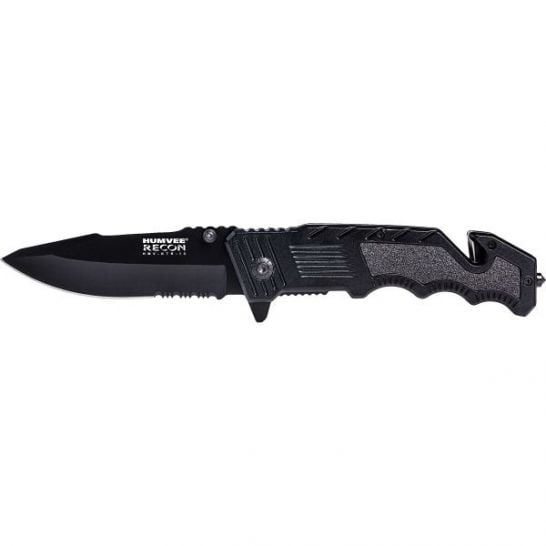 CampCo Humvee Tactical Recon Folding Knife w/ Spring Assist, 4", Black ...