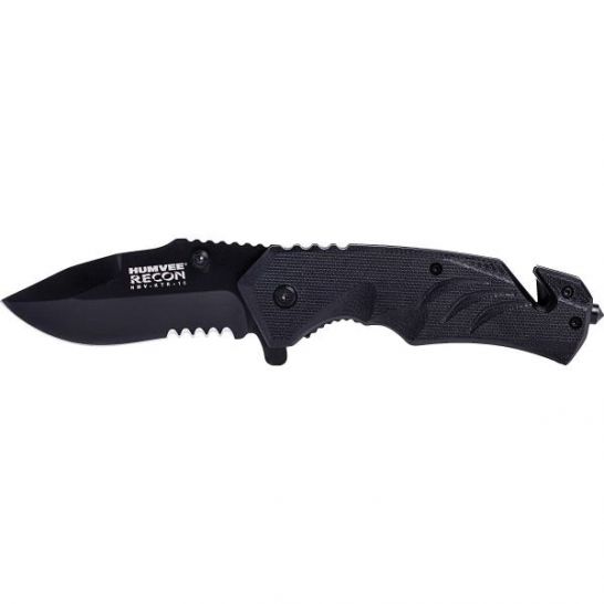 CampCo Humvee Tactical Recon Folding Knife w/ Spring Assist, 3", Black ...
