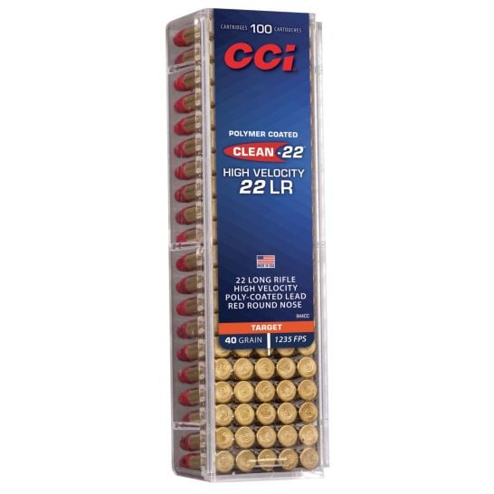 CCI Clean-22 High Velocity 40 gr Red Lead Round Nose .22lr Ammo, 100 ...