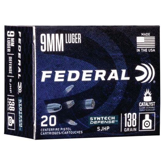 Federal Syntech Defense 138 gr Segmented HP 9mm Ammo S9SJT1 | Palmetto ...