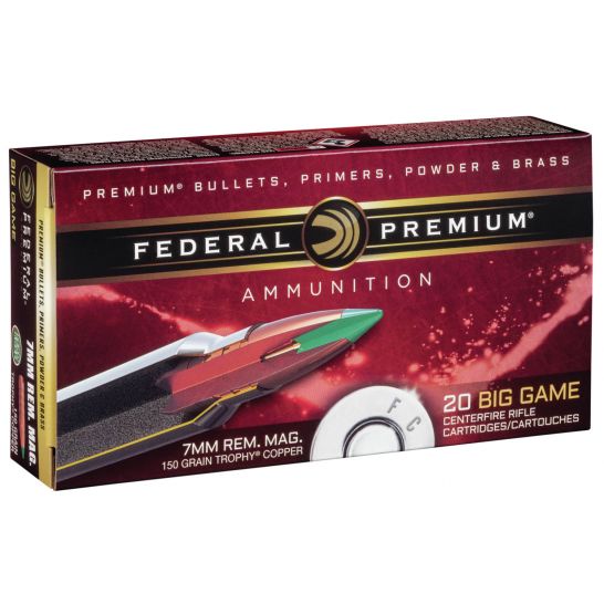 Federal Premium 150 gr Trophy Copper 7mm Rem Mag Ammo, 20/box - P7RTC3 ...