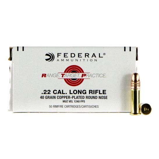 Federal Premium Range and Target 40 gr Copper-Plated Round Nose .22lr ...