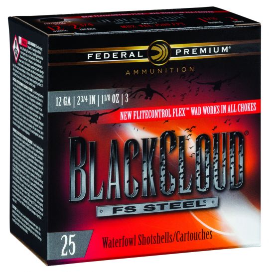 Federal Black Cloud FS Steel 2.75" 12 Gauge Ammo 3, 25/box - PWBX1473 ...