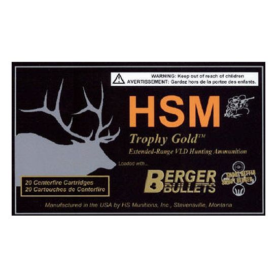 HSM Trophy Gold 180 gr Match Hunting Very Low Drag 7mm RUM Ammo, 20/box ...