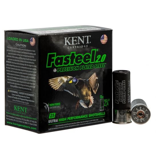 Kent Cartridge Fasteel 2.0 Precision Plated Steel 2.75" 12 Gauge Ammo 3 ...