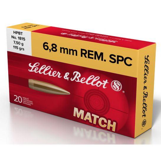 Sellier & Bellot 115 gr Hollow Point Boat Tail 6.8mm SPC Ammo, 20/box ...