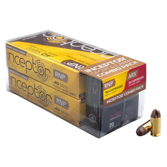 Inceptor Sport & Carry 88, 97 gr ARX/RNP .40 S&W Ammo, 120/box ...