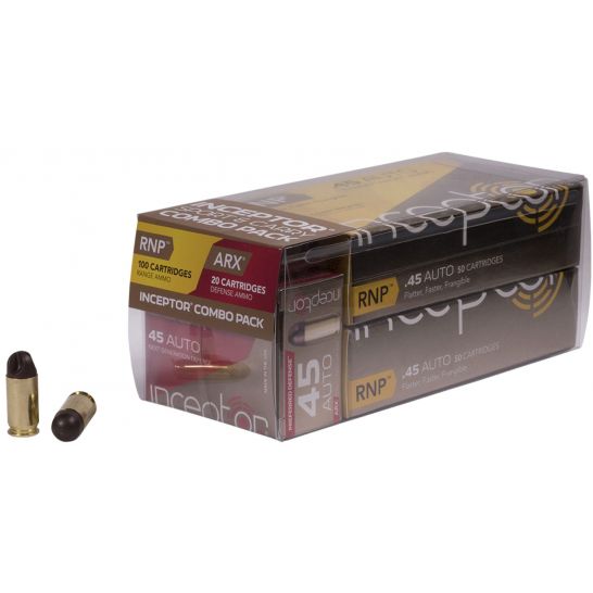 Inceptor Sport & Carry 118, 135 gr ARX/RNP .45 Auto Ammo, 120/box ...