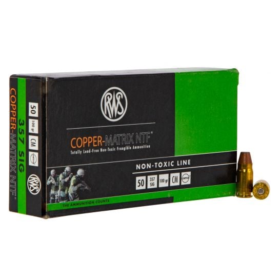 Geco RWS Copper Matrix 100 gr Non-Toxic Frangible .357 Sig Ammo, 50/box ...
