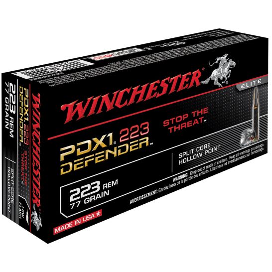 Winchester Defender 77 gr Split Core Jacketed HP 223 Ammo 20rds ...