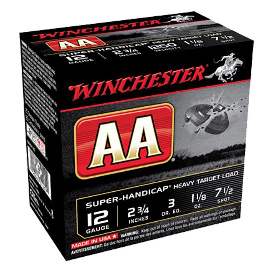 Winchester Ammunition AA Super Handicap 2.75" 12 Gauge Ammo 7-1/2, 25 ...