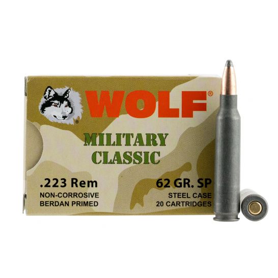 Wolf Perf. Military Classic 62 gr Soft Point 223 Ammo 20rds | Palmetto ...