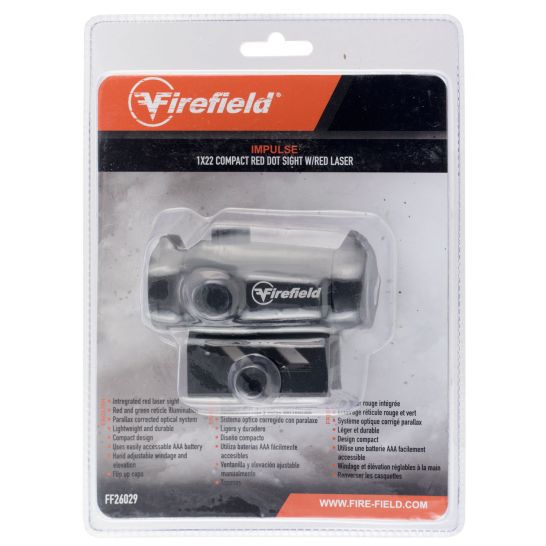 Firefield Impulse 1x22mm Illuminated Compact Red Dot Sight w/ Red Laser ...
