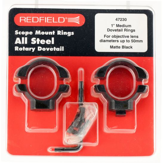 Redfield 1" Medium Aluminum 2-Piece Scope Ring, Matte Black - 47320 | Palmetto State Armory