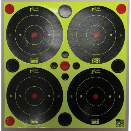 ProShot Splatter Shot 3" Self-Adhesive Peel and Stick Bullseye Target ...