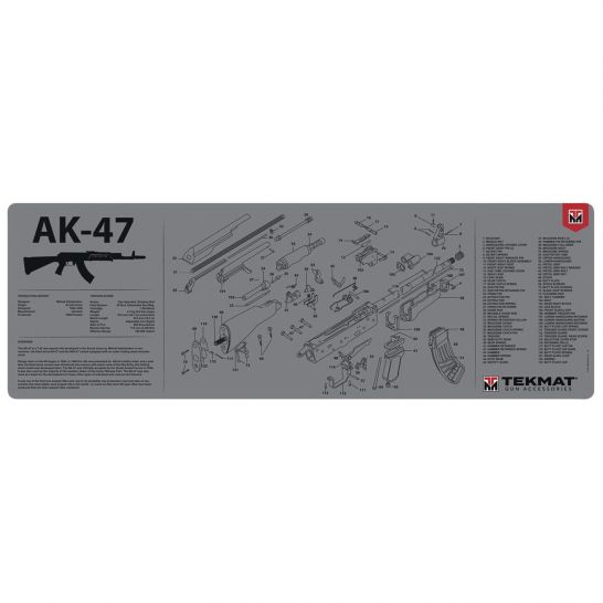 TekMat AK-47 Gun Cleaning Mat, 36" W x 12" H x 0.125" T, Gray - R36 ...
