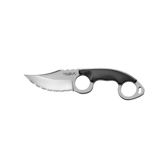 Cold Steel Double Agent 3" Serrated Clip Point Drop Point Knife With ...