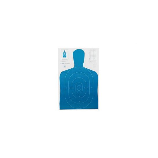 Action Target B-27E 23"x35" Economy Target w/ Blue Silhouette Cut Off ...