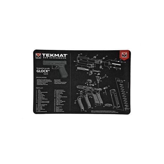 TekMat Glock Gen 5 17"x11" Pistol Mat With Small Microfiber TekTowel ...