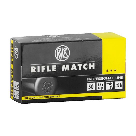 RWS Rifle Match 40gr LRN .22 LR Ammo, 50rds - 2134225 | Palmetto State ...