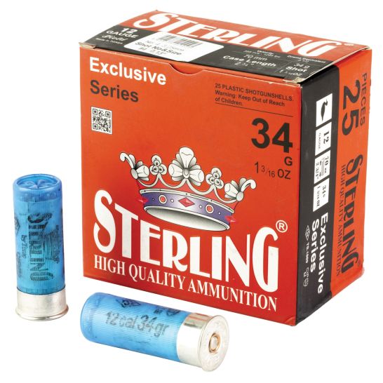 Sterling Exclusive 12 Gauge 2-3/4" #4 Bird 1-3/16 oz 25rds Shotshell ...