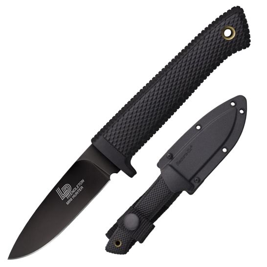 Cold Steel Pendleton Mini Hunter Fixed Knife Drop Point Black - Compact Fixed Blade Knife, Ideal ...