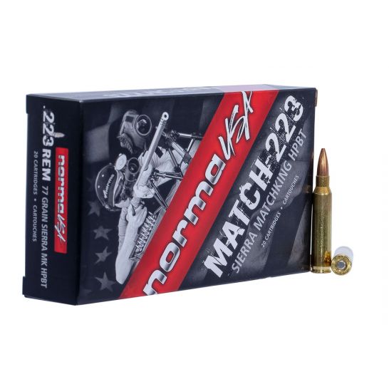 Norma Match Sierra Matchking 77gr 223 Ammo 20rds - 10157502 | Palmetto ...