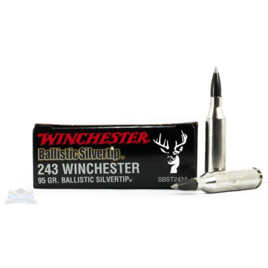 Winchester 243 95gr Ballistic Silvertip Rifle Ammunition 20trds - SBST243A | Palmetto State Armory