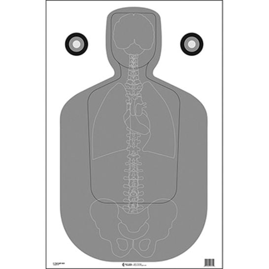 Action Target TQ-21 Qualification Target w/Vital Anatomy, White/Gray ...