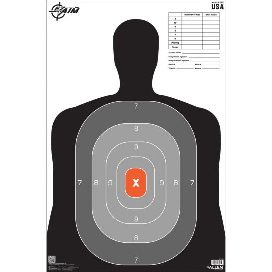 EZ Aim B27 Pro Silhouette Paper Target, Blue | Palmetto State Armory