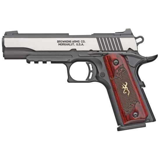 Browning .380 ACP 1911 Pistol, 4.25" Barrel, White 3 Dot Sights, Black ...