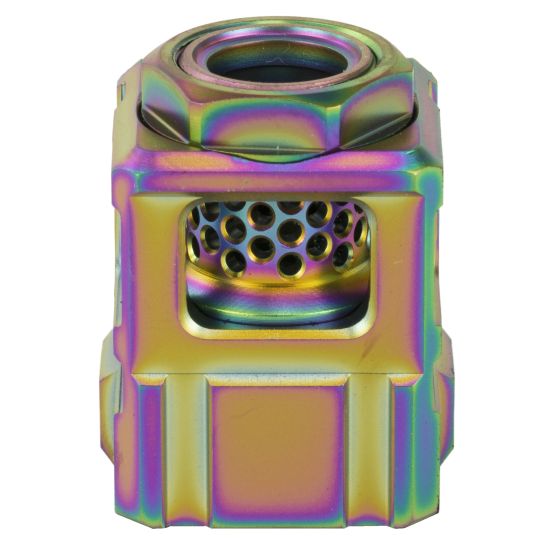 Chaos Gear Supply Qube Compensator, Rainbow Finish, 1/2X28 Thread Pitch ...