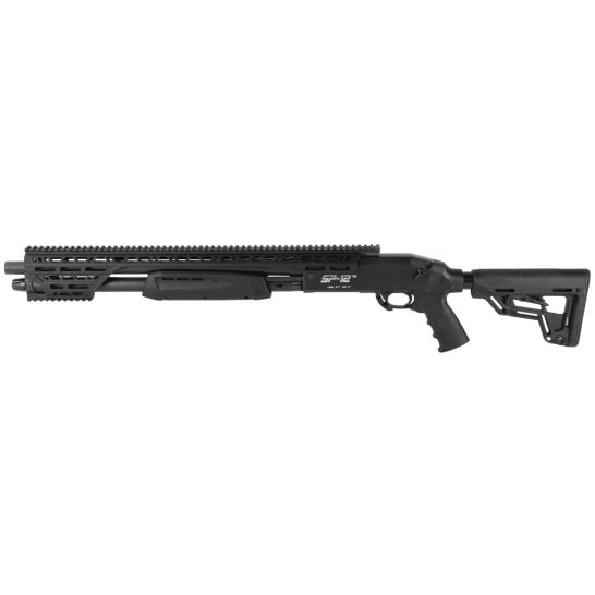 Standard MFG SP12 12 Gauge Pump Action Shotgun, 18.5" Barrel, Black ...