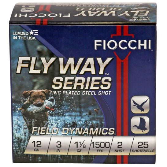 Fiocchi Flyway Steel 12 Gauge Ammunition, 25 Rounds Steel Shot #2 ...