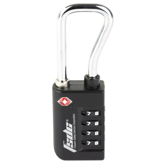FSDC Resettable 4-Dial TSA Combination Lock w/Steel Sha Lock, Black ...