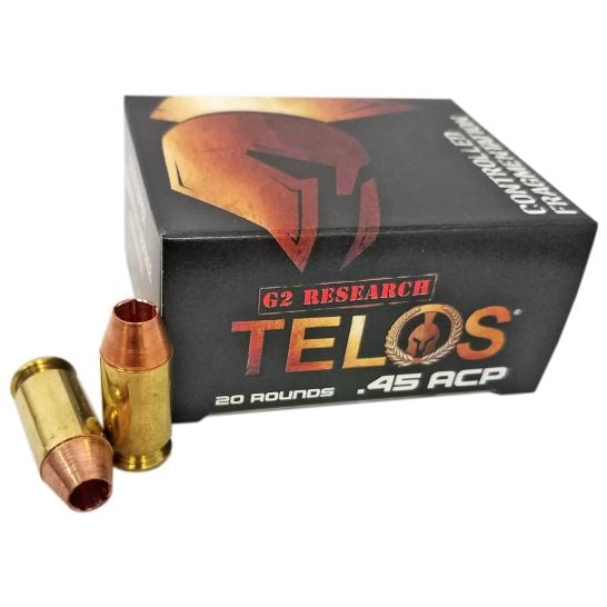 G2 Research Telos .45 ACP Ammunition, 20 Rounds Solid Copper 160Gr ...