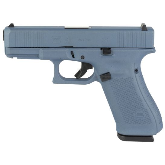 Glock 45 9mm Pistol, 4.02" Barrel, Fixed Sights, Blue Titanium ...