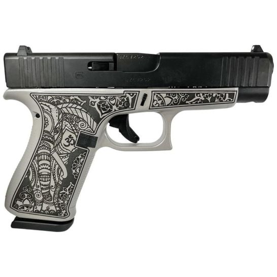 Glock G48 Custom Gray Steel Elephant Engraved Compact 9mm 4.17" 10rds ...
