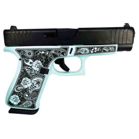 Glock G48 Gen 5 Custom Robin's Egg Blue Paisley Compact 9mm 4.17" 10rds ...