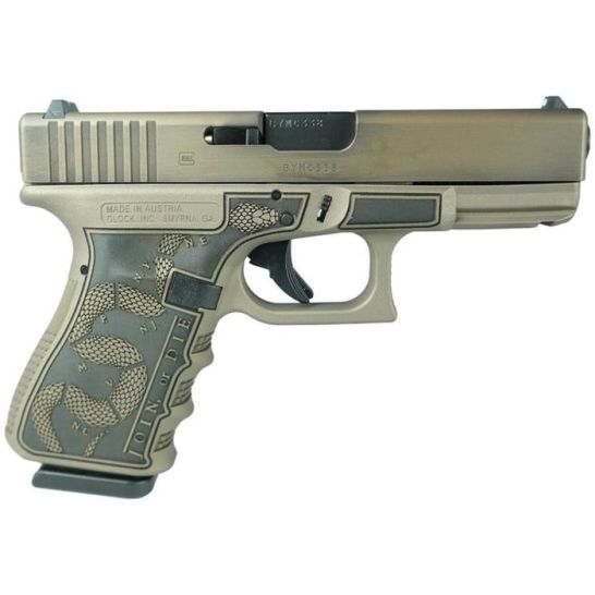 Glock G19 Gen3 Custom Revolution Engraved Colonial Brown Compact 9mm 4. ...