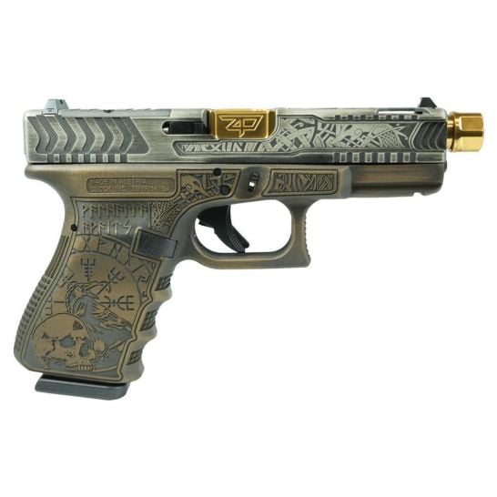 Glock G19 Gen3 Custom Viking Engraved Colonial Brown Compact 9mm 4.60 ...