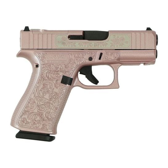 Glock G43X MOS Glock & Roses Subcompact 9mm 3.41" 10rds, Rose Gold ...